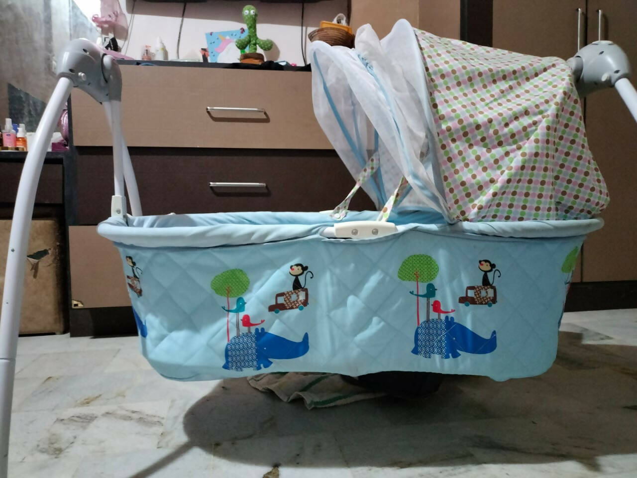 R FOR RABBIT Lullabies Baby Cradle & Swing - Blue | PyaraBaby
